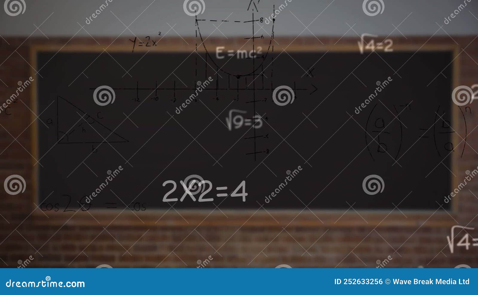 Animation of Math Formulas and Symbols Over Blackboard Stock Footage ...