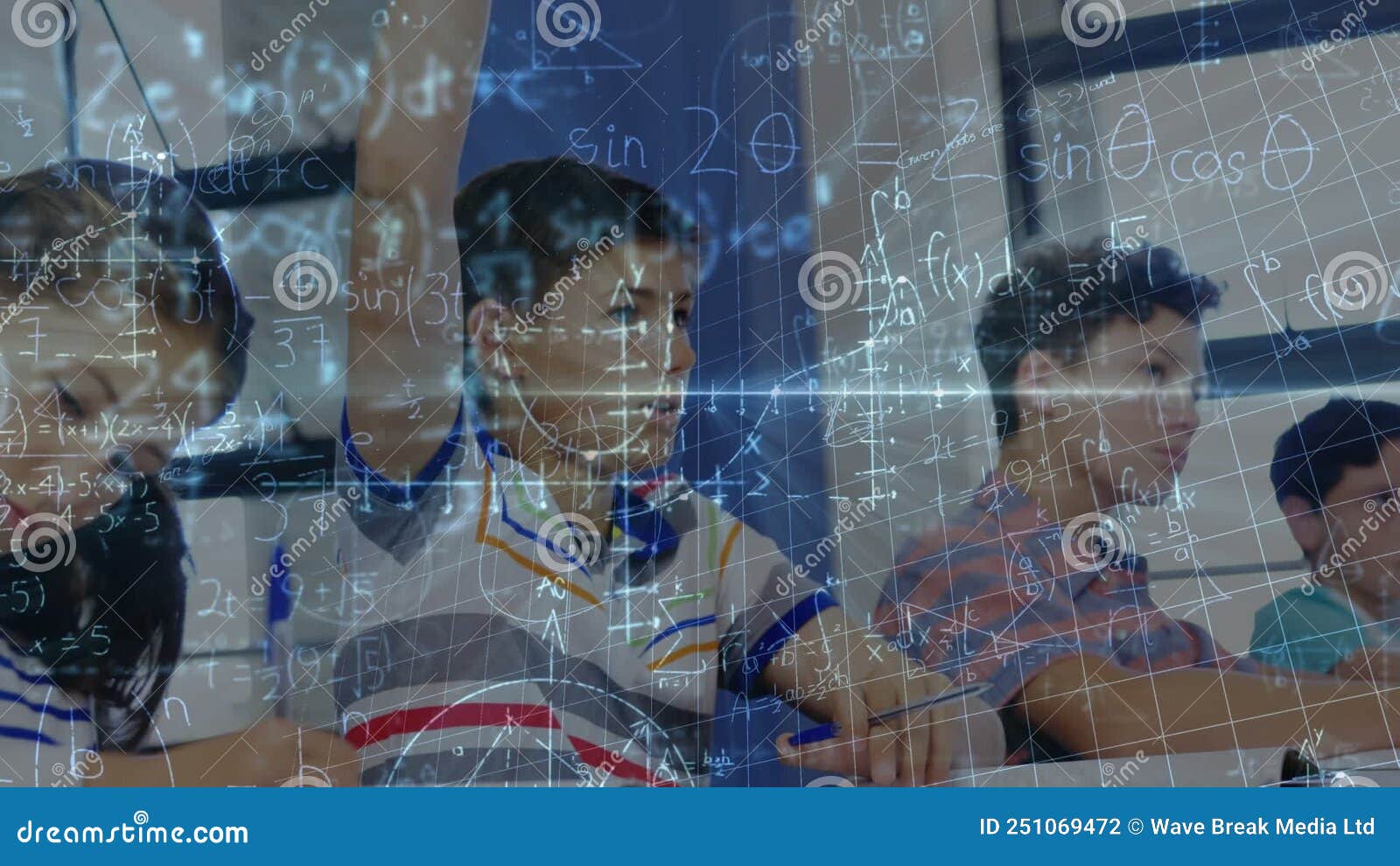 Four People Child Boy Male Caucasian Girl Female People Animation Math ...