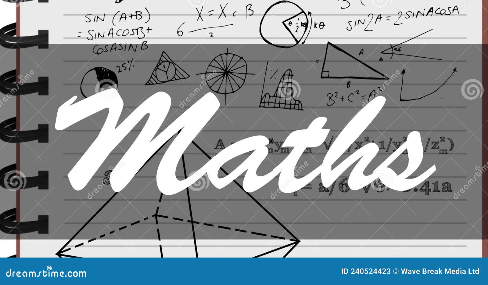 Animation of Math Text Over Mathematical Equations in School Notebook ...