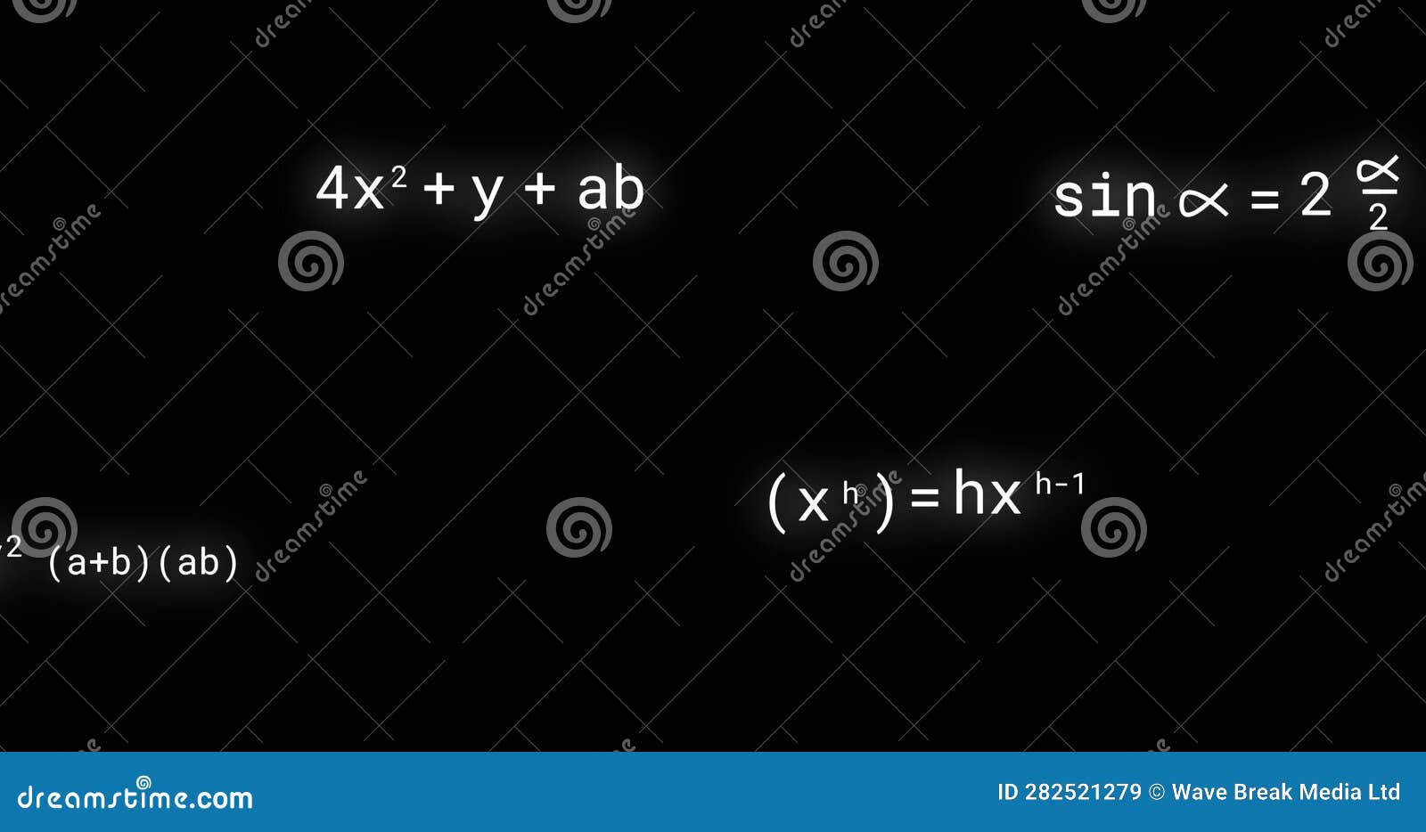 Animation of Mathematical Equations on Black Background Stock Video ...