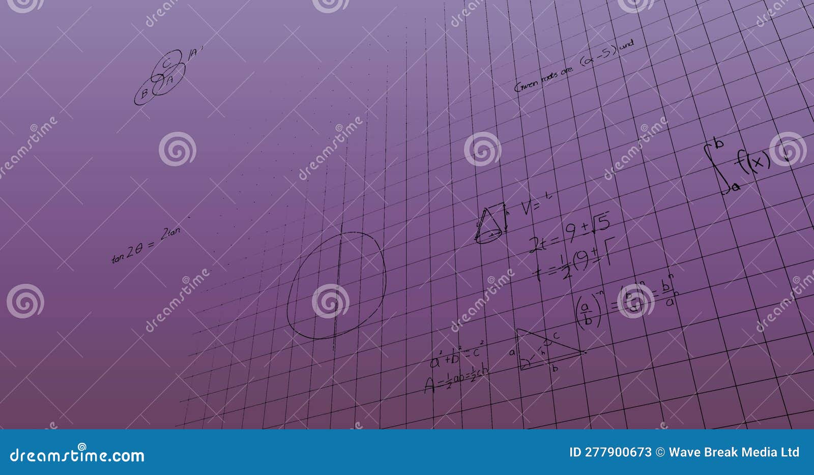 Animation of Mathematical Equations and Formulas Floating Against ...