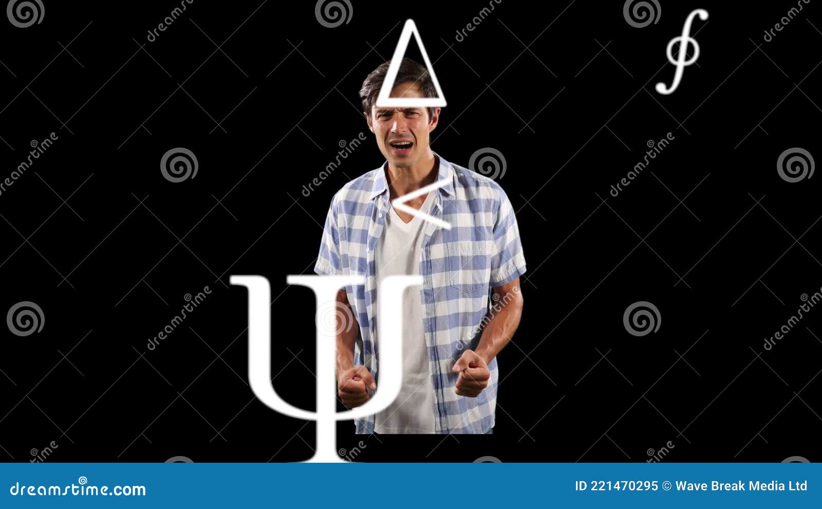 Animation of Mathematical Equations Over Stressed Man Thinking Stock ...