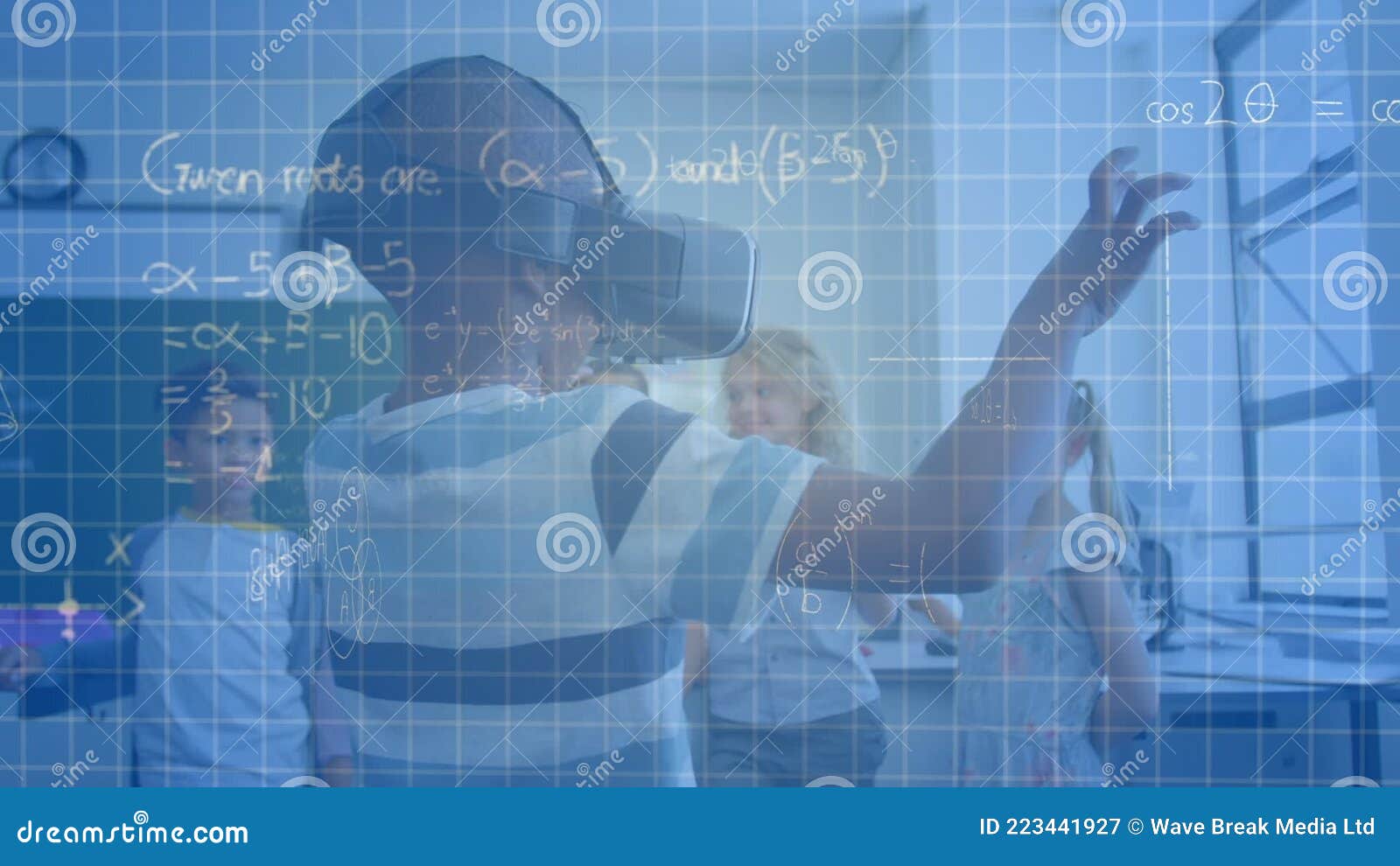 Animation of Mathematical Formulas Over Schoolboy Using Vr Headset ...