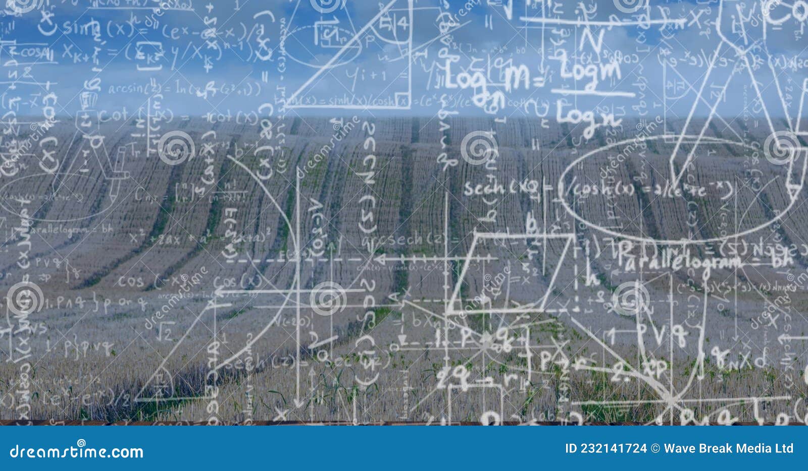 Animation of Mathematics Formulas on Grey Background Stock Footage ...