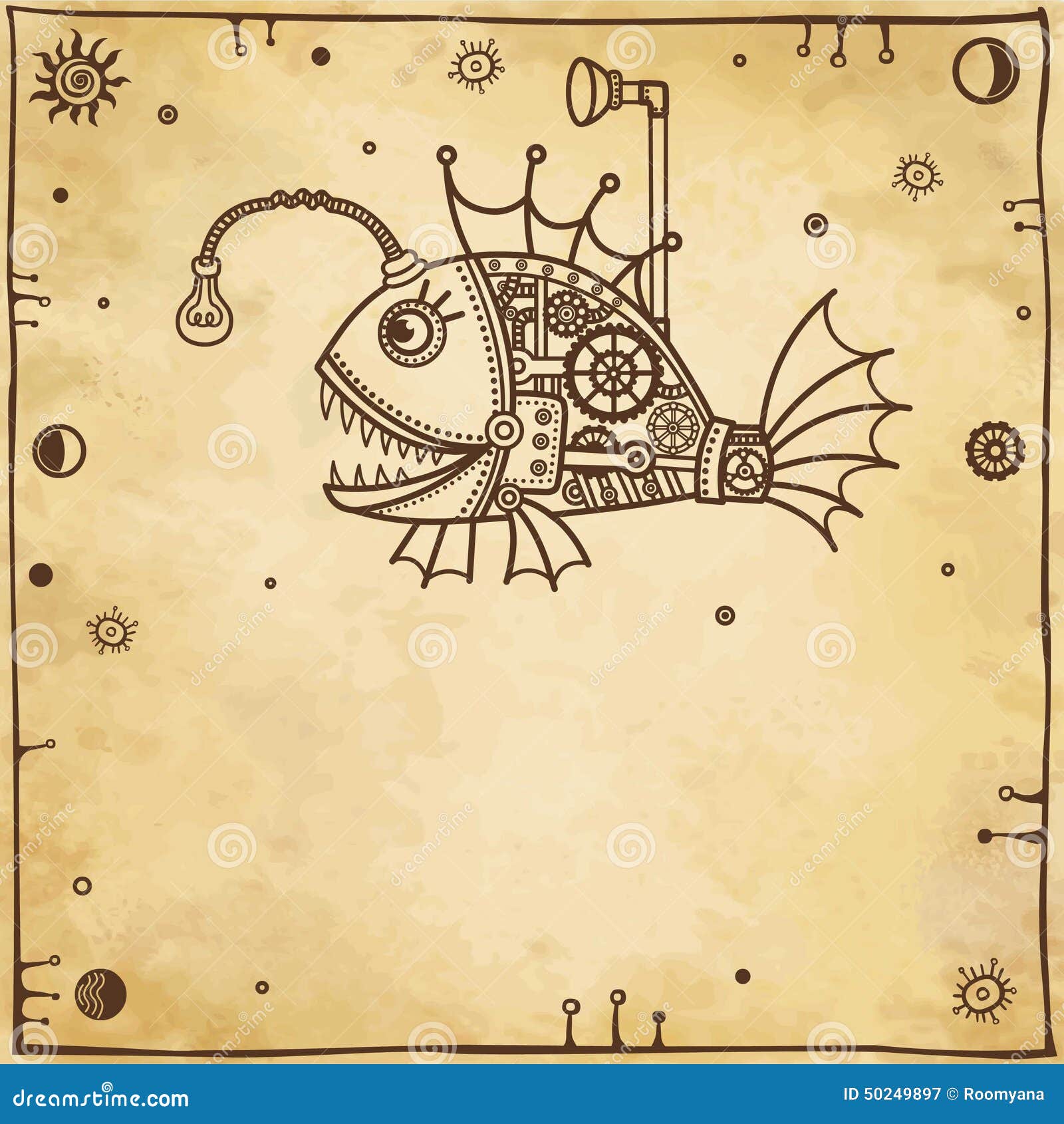 Mechanical Fish: A Clockpunk Cyborg With Photorealistic Details Royalty ...