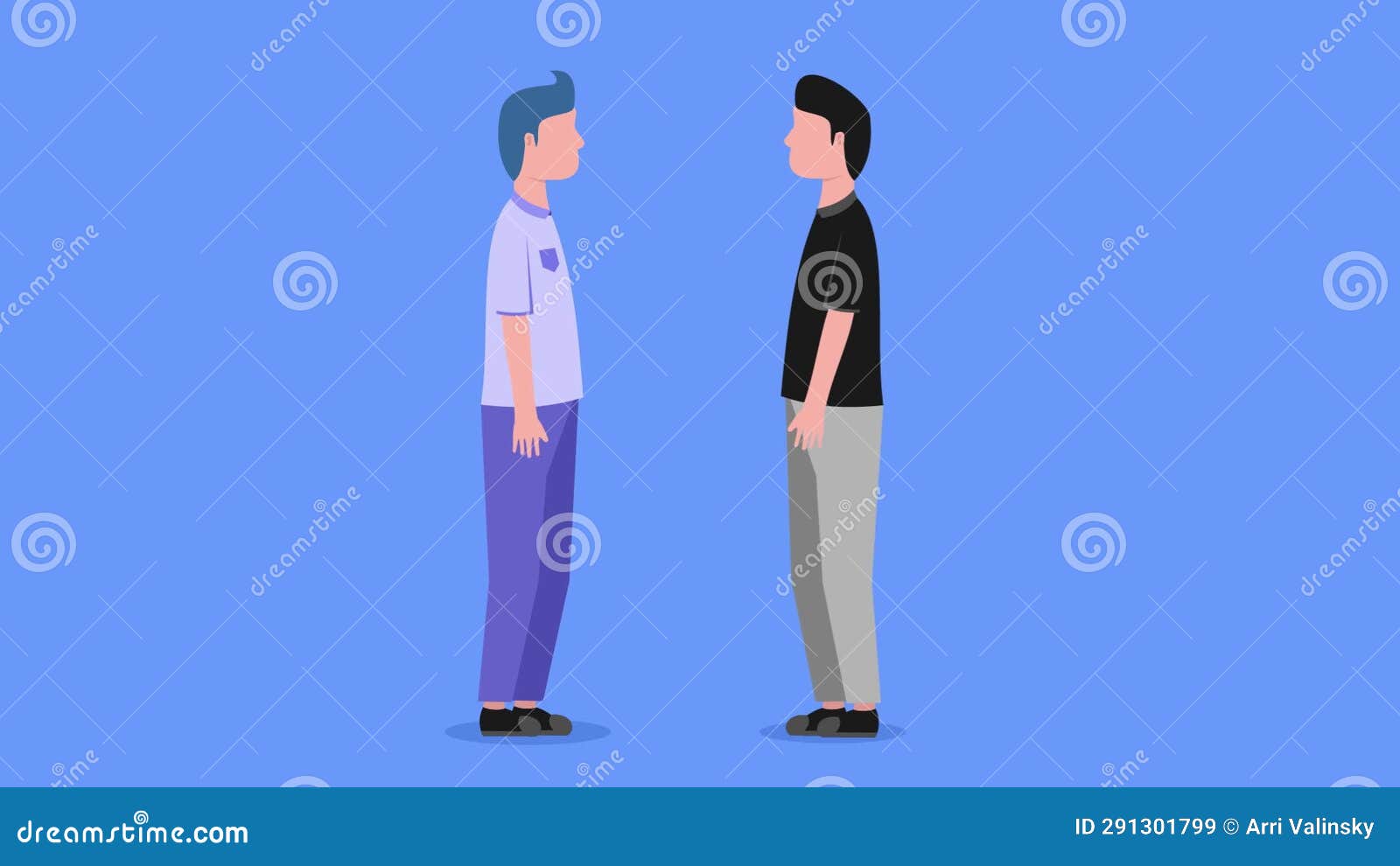 Animation of 2 Men Shaking Hands on a Blue Background Stock Video ...