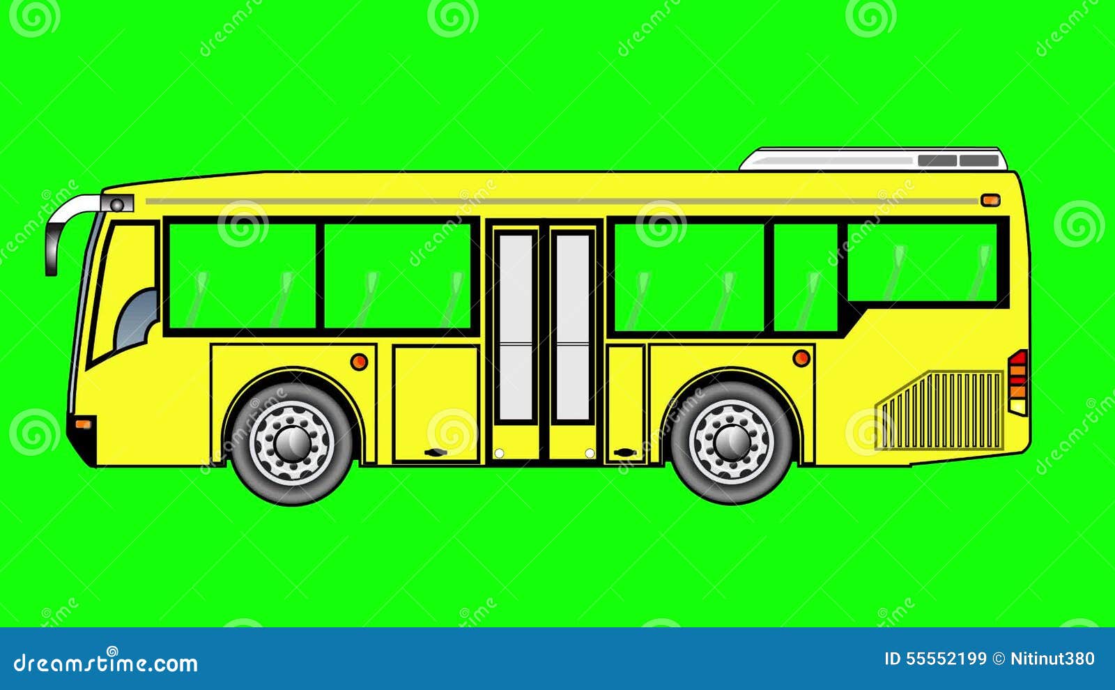 Animation of Mini Bus on Green Screen. Stock Video - Video of drive ...