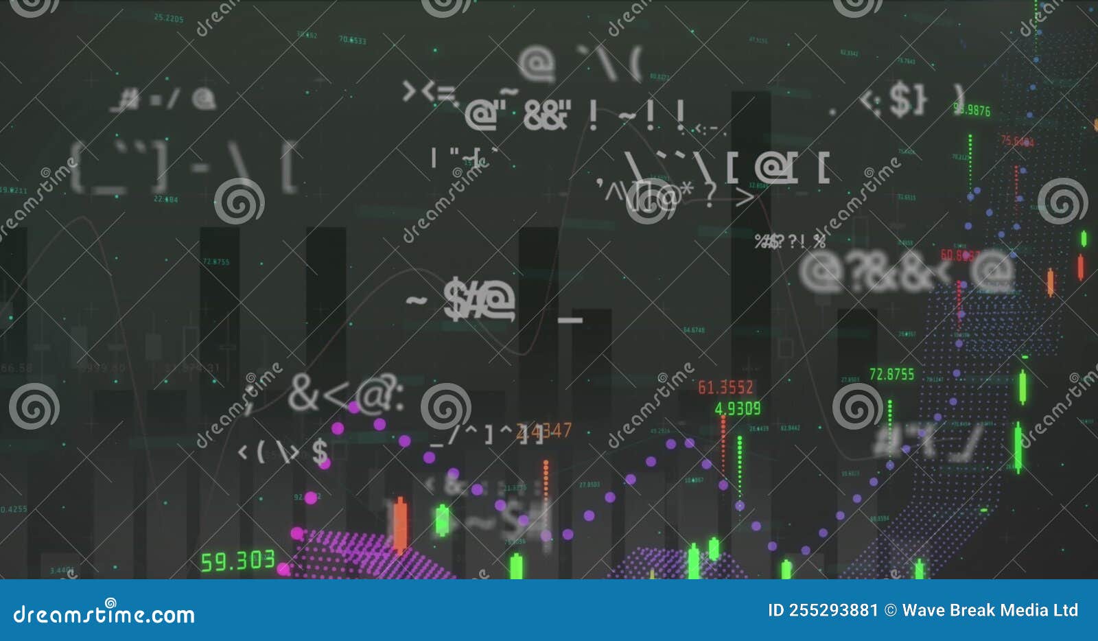 Animation of Molecules and Math Formulas on Black Background Stock ...