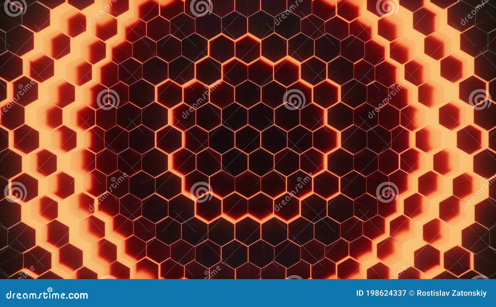 Animation Movement of Red Hexagons with Wave Movements, Honeycomb with Offset Effect. Red ...