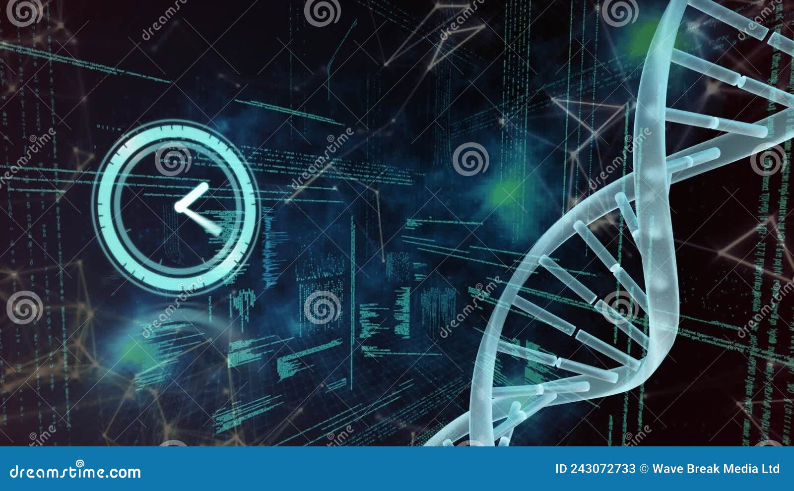 No People Animation Moving Clock Dna Black Background Constellation ...