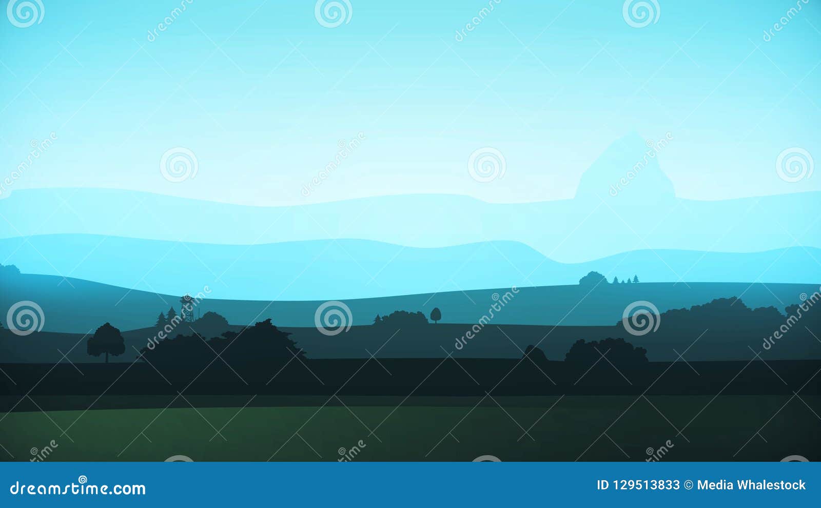 Animation Moving of Landscape in Cartoon Style. Digital Design Concept ...