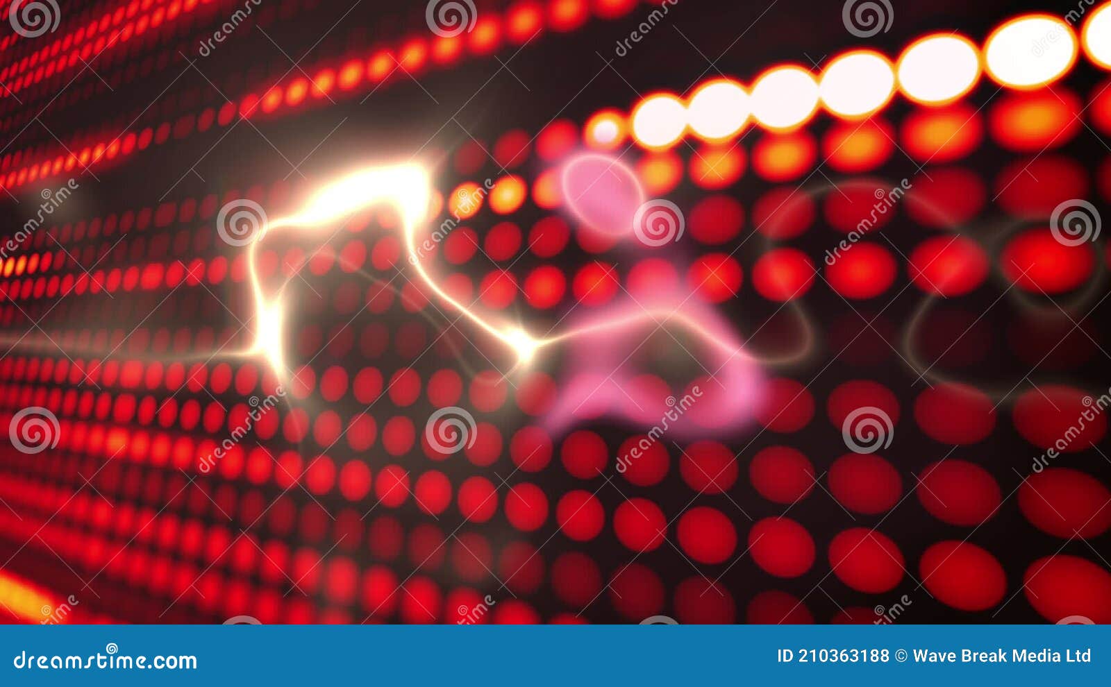 Animation of Moving Light Flare with Rows of Pulsating Red Led Lights ...
