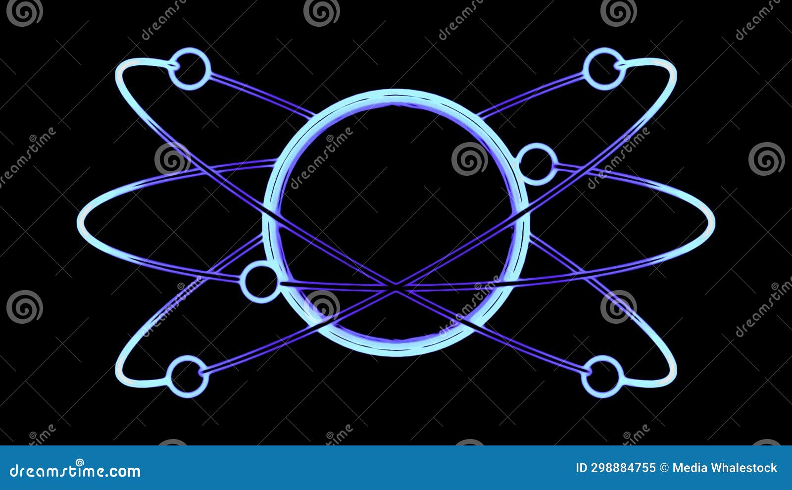 Animation of Moving Particles in Orbit of Atom. Design. Simple ...