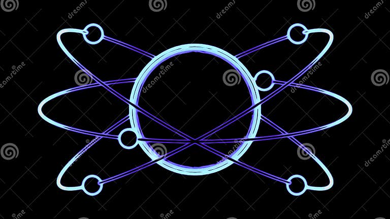 Animation of Moving Particles in Orbit of Atom. Design. Simple ...