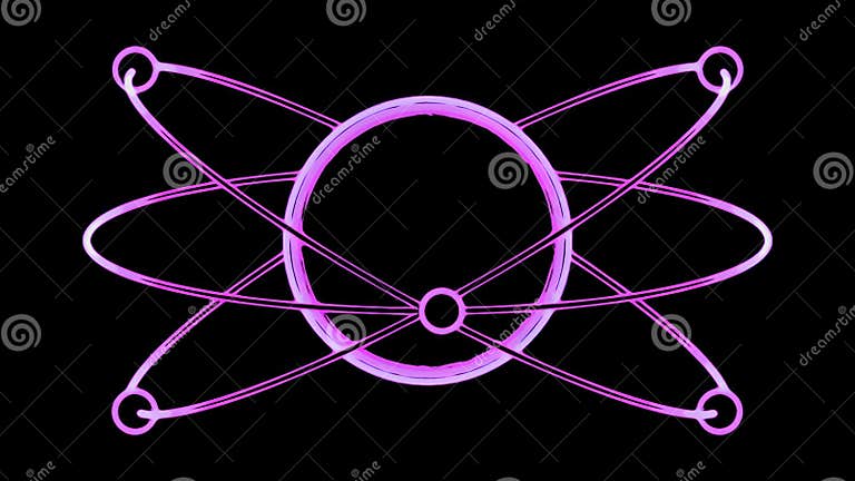 Animation of Moving Particles in Orbit of Atom. Design. Simple ...