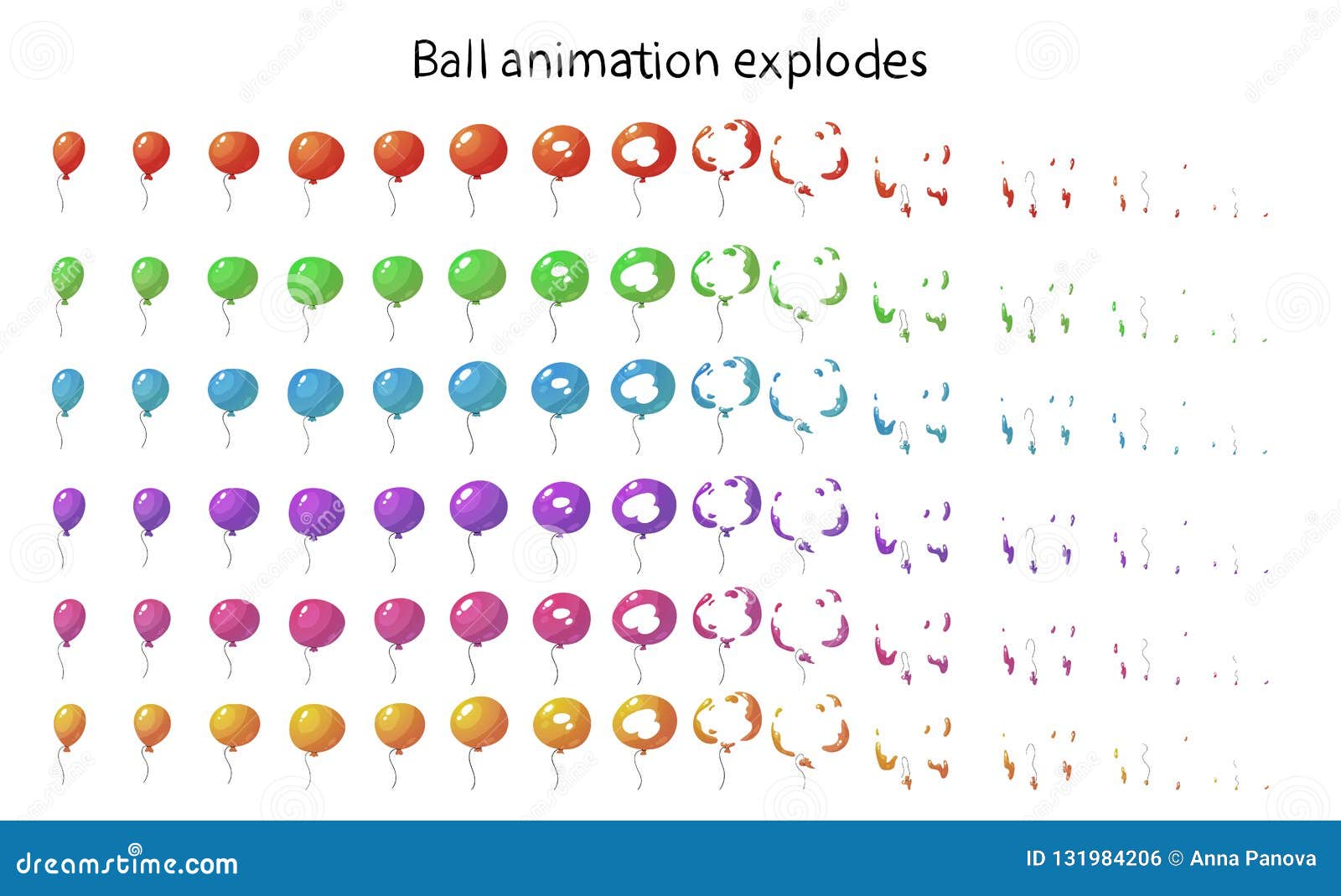 Animation of Multi-colored Balls Explode Stock Vector - Illustration of ...
