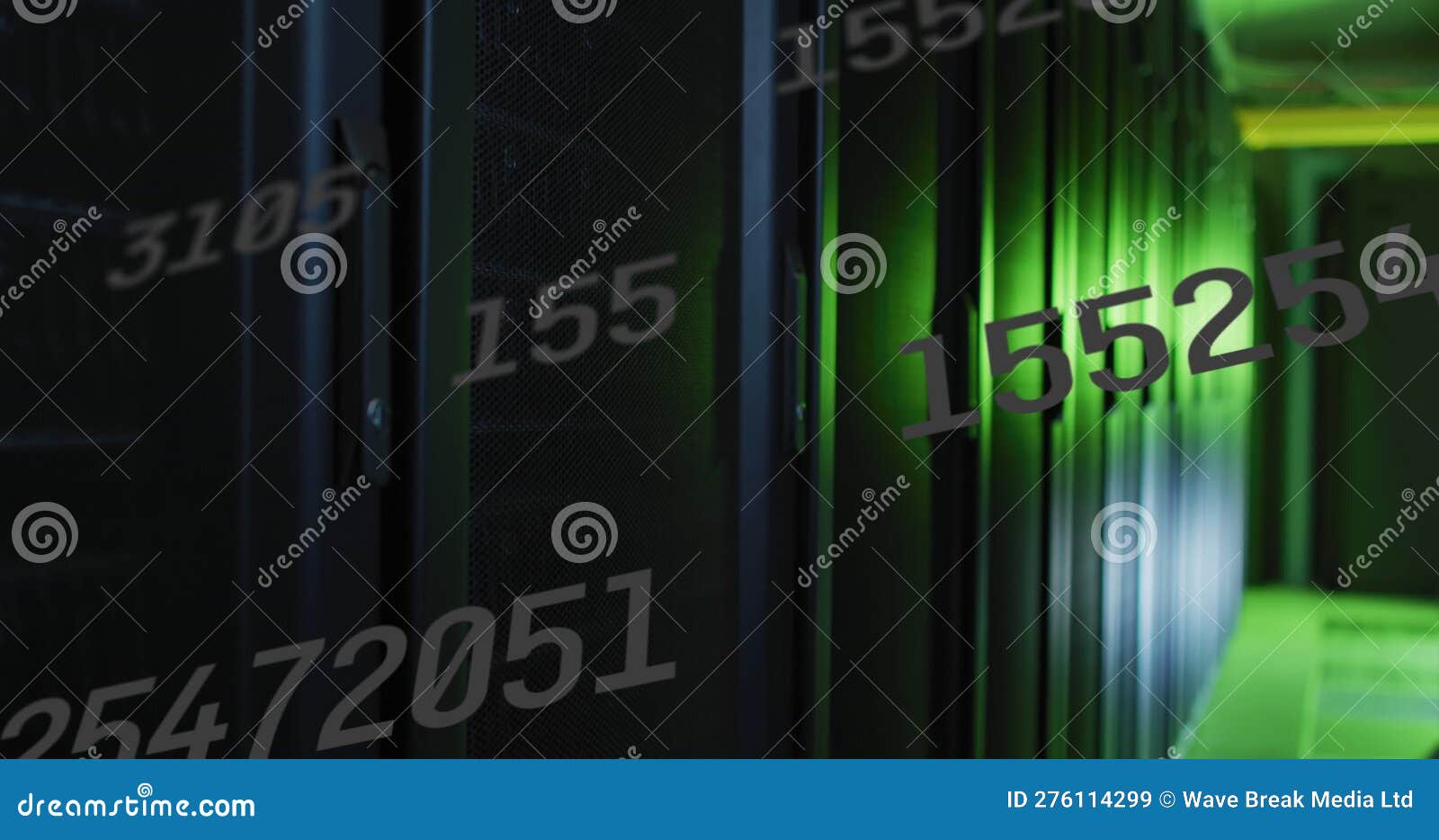 Animation of Multiple Changing Numbers Against Empty Computer Server Room Stock Video - Video of ...