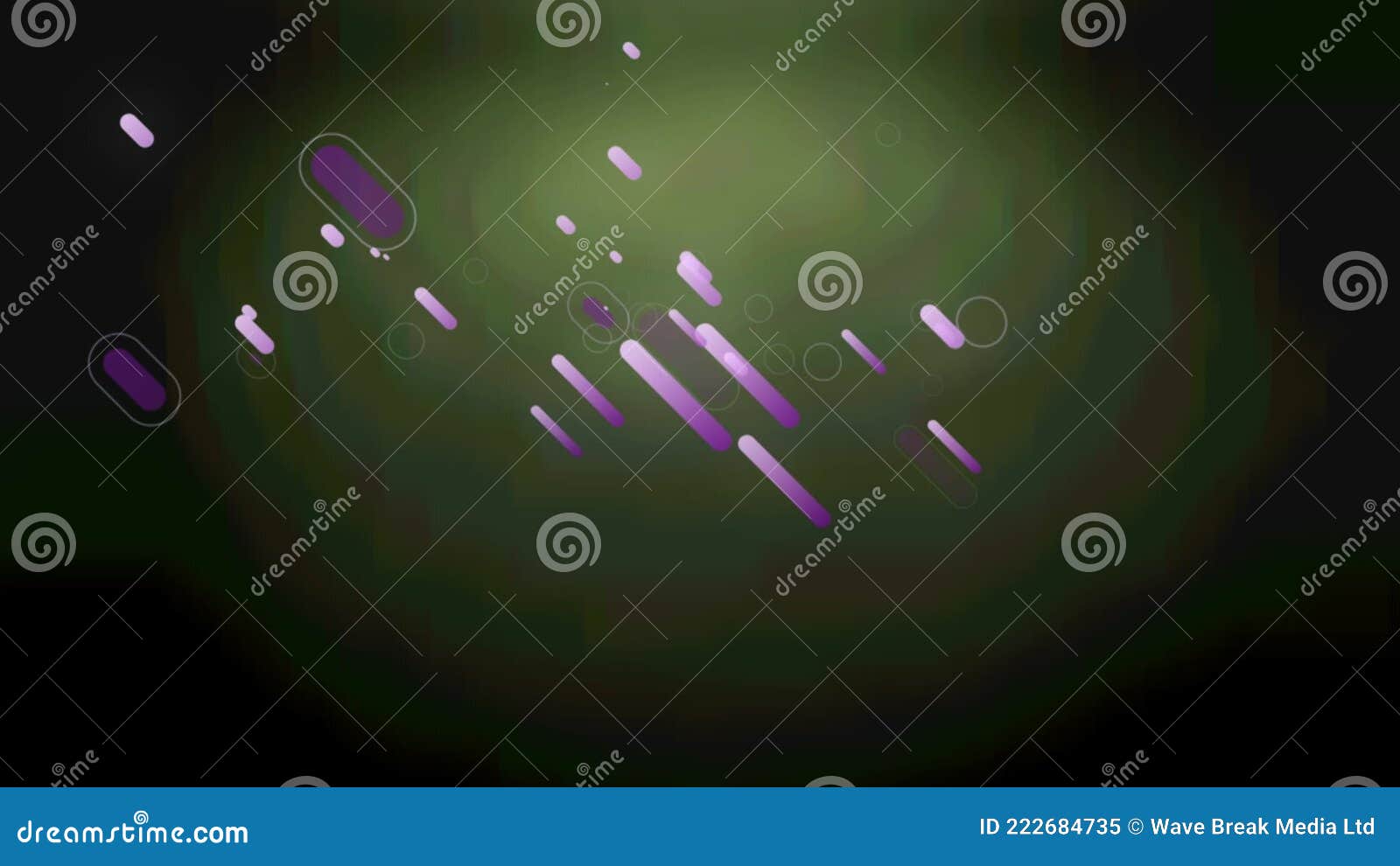 Animation of Multiple Purple Light Trails Moving on Green Background ...