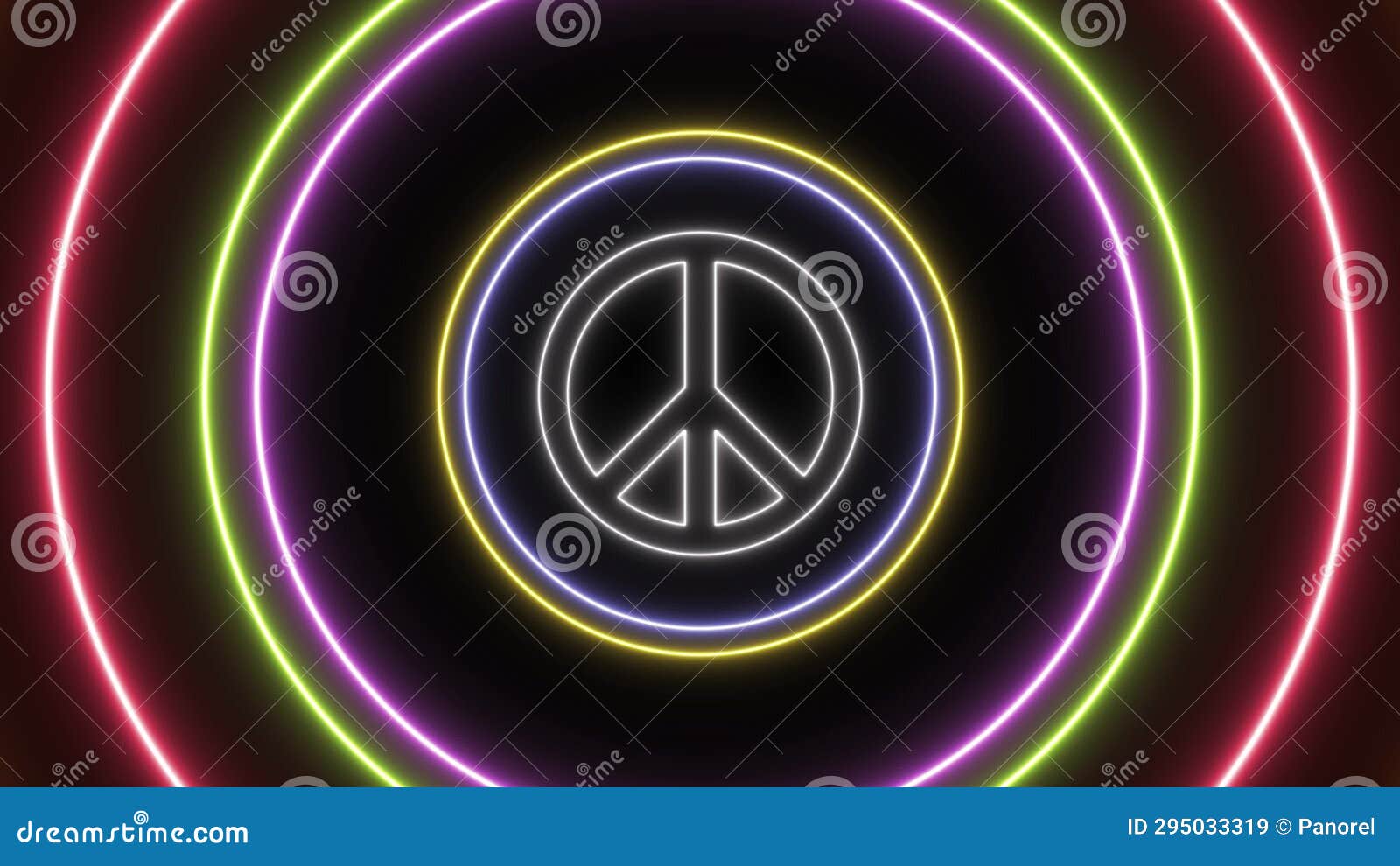 An Animation of a Neon Peace Symbol. Stock Video - Video of glowing ...