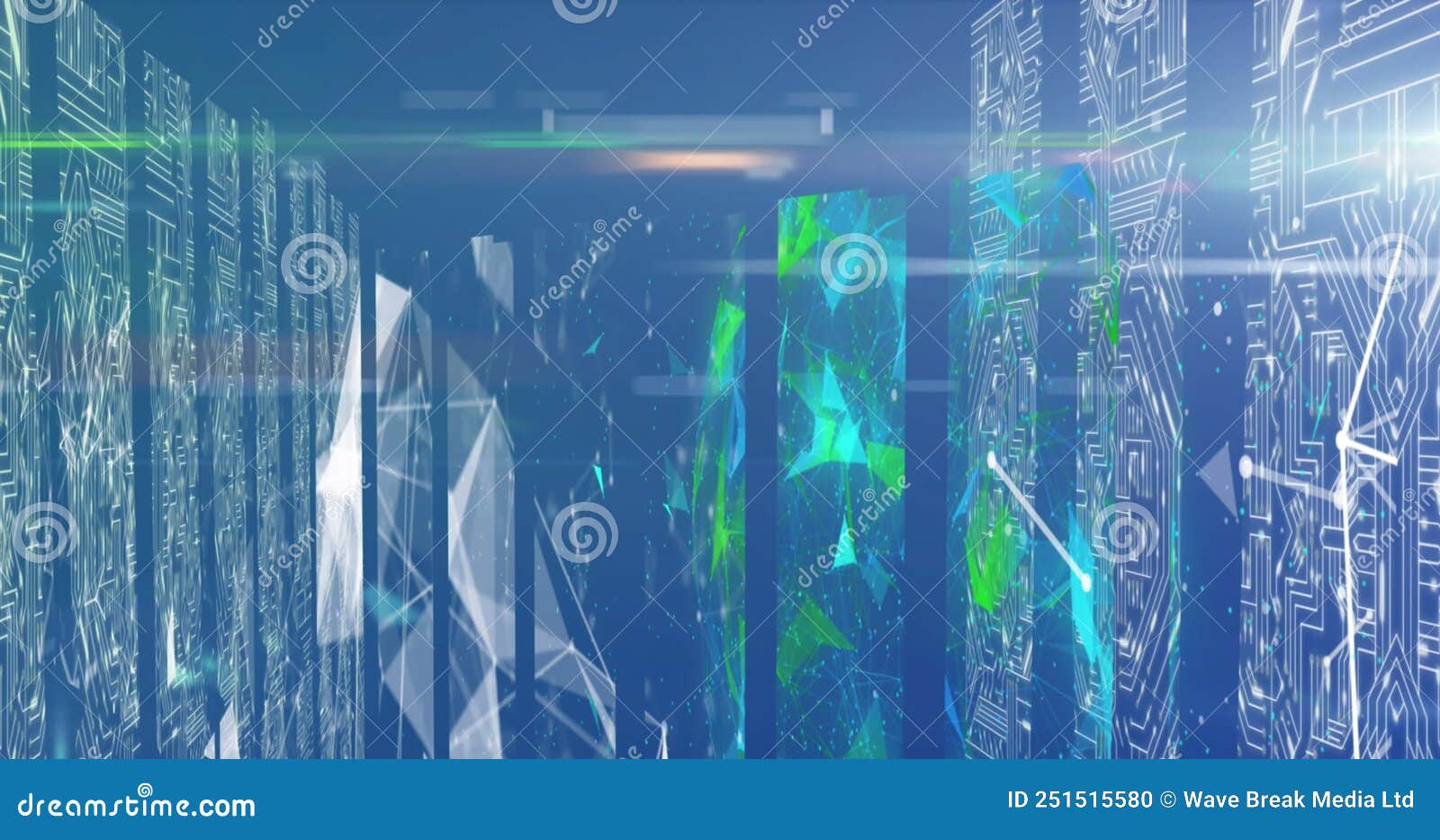Animation of Network of Connection Over Data Processing on Computer ...
