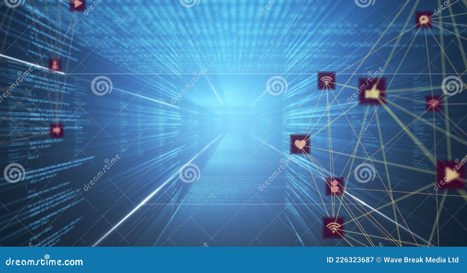 Animation of Network of Connections on Blue Background Stock Video ...