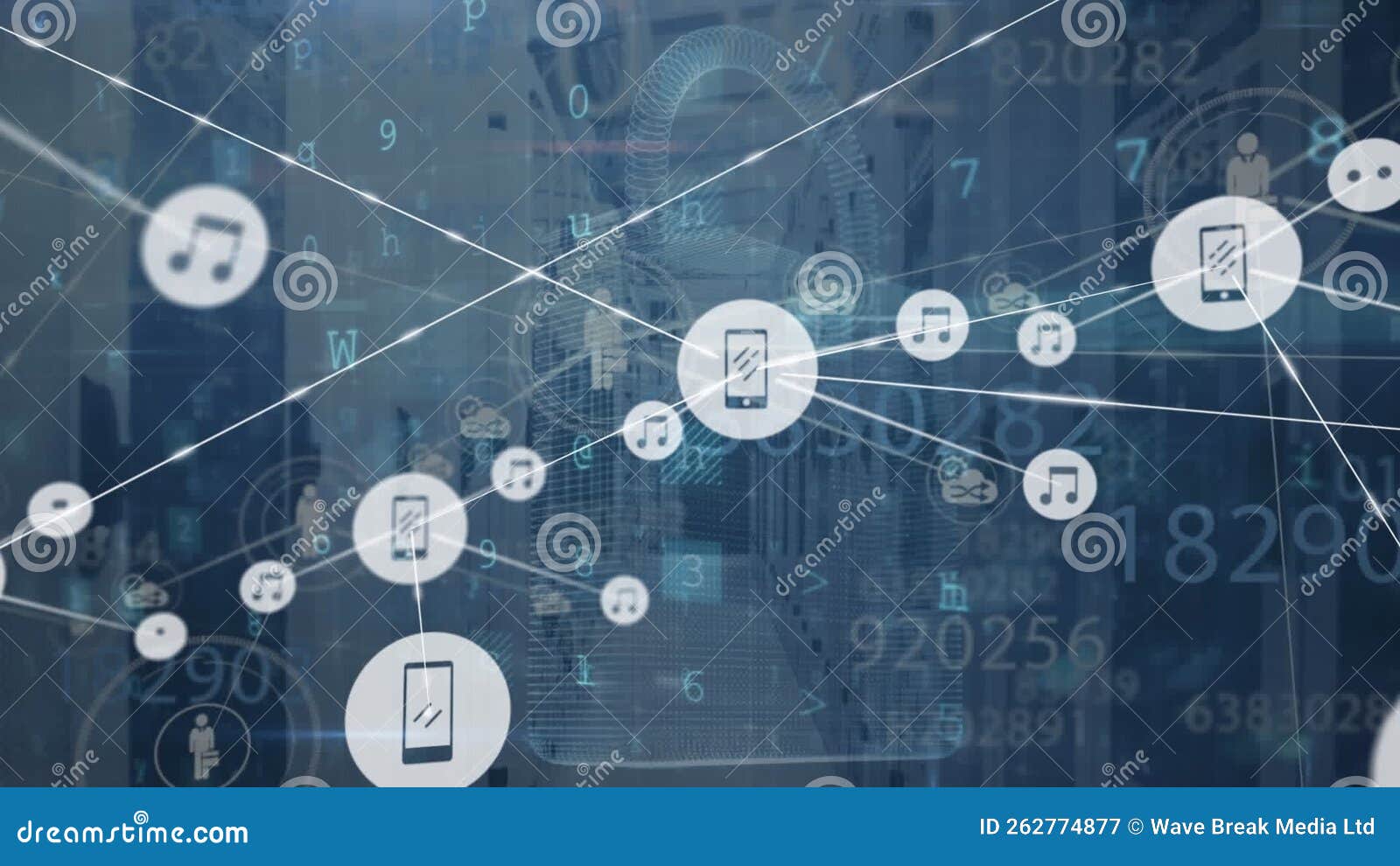Animation of Network of Connections with Icons and Data Processing Over ...