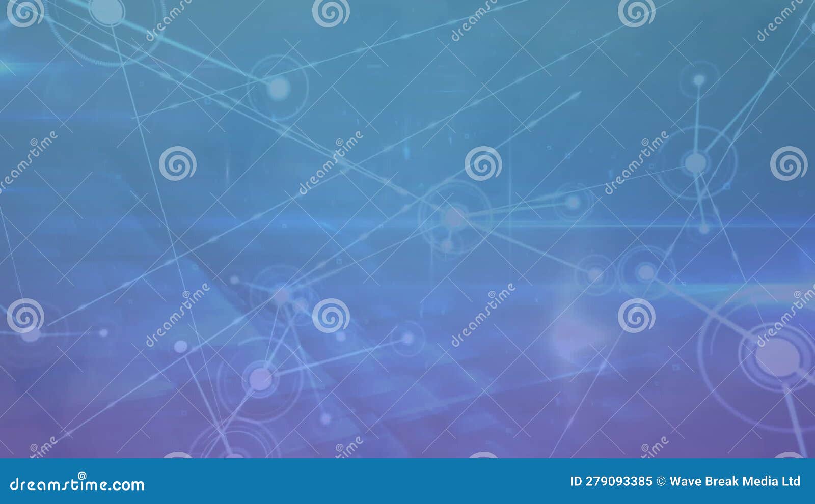 Animation of Network of Connections and Light Trails Against Blue ...
