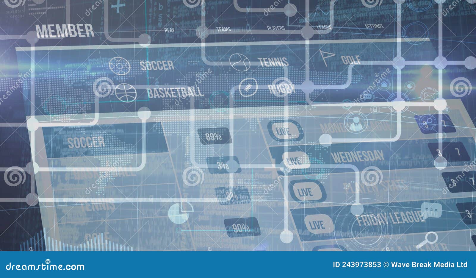 No People Animation Network Connection Card World Map Global Business ...