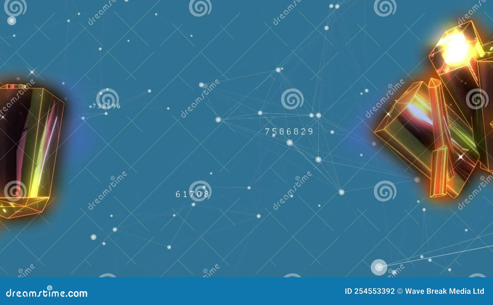 Animation of Network of Connections Over Cup of Coffee Stock Footage ...