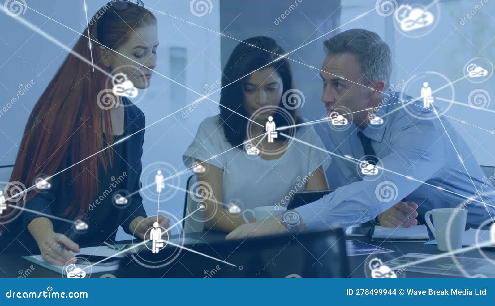 Animation of Network of Connections Over Diverse Business People Using ...