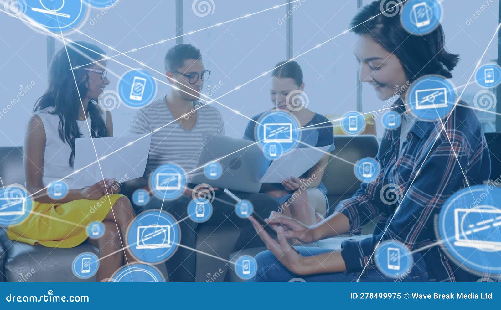 Animation of Network of Connections Over Diverse Business People Using ...