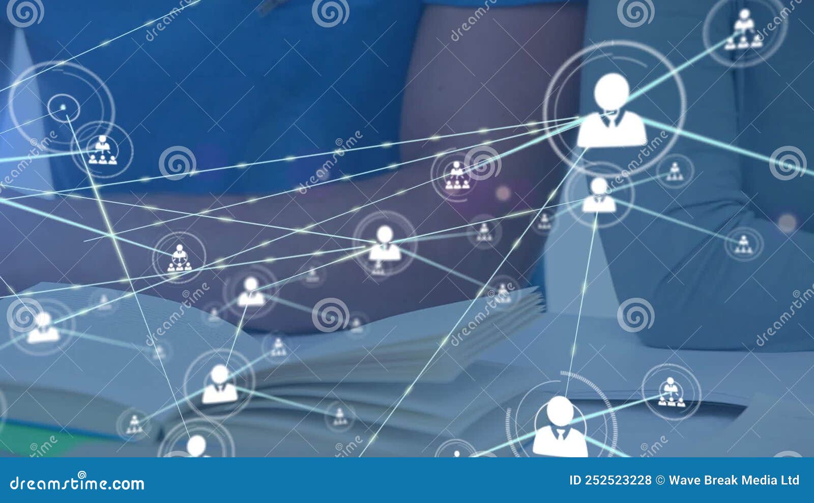 Animation of Network of Connections Over Diverse Students Writing Stock ...