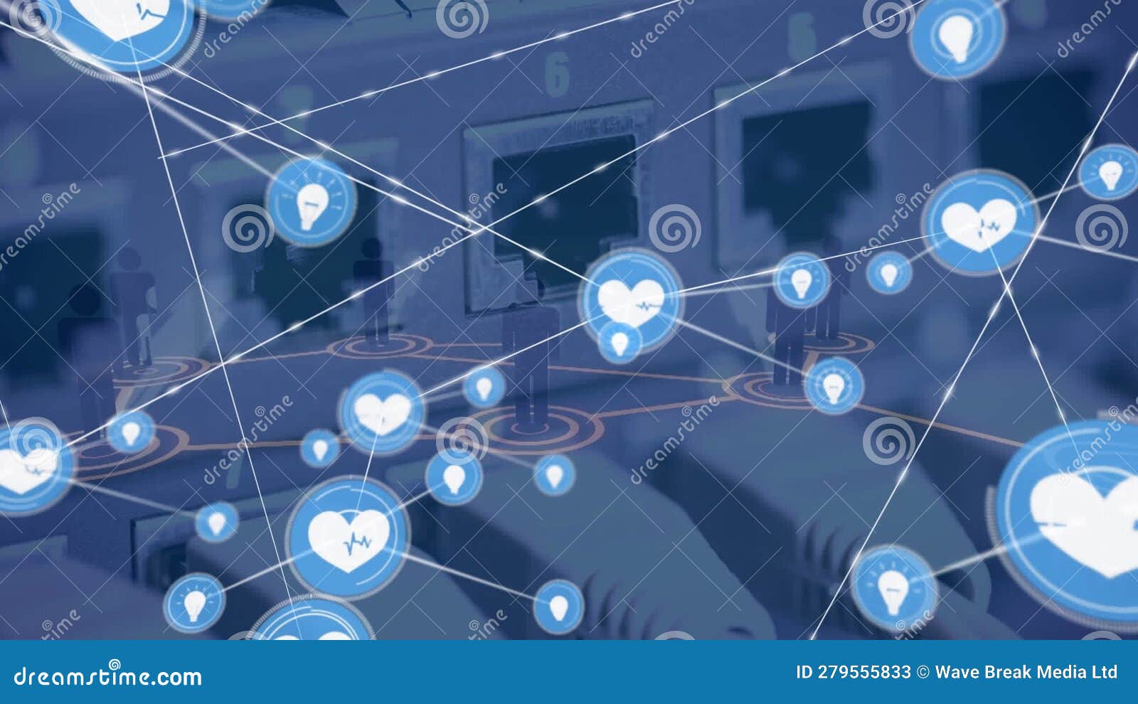 Animation of Network of Digital Icons and Business Networking Icons ...