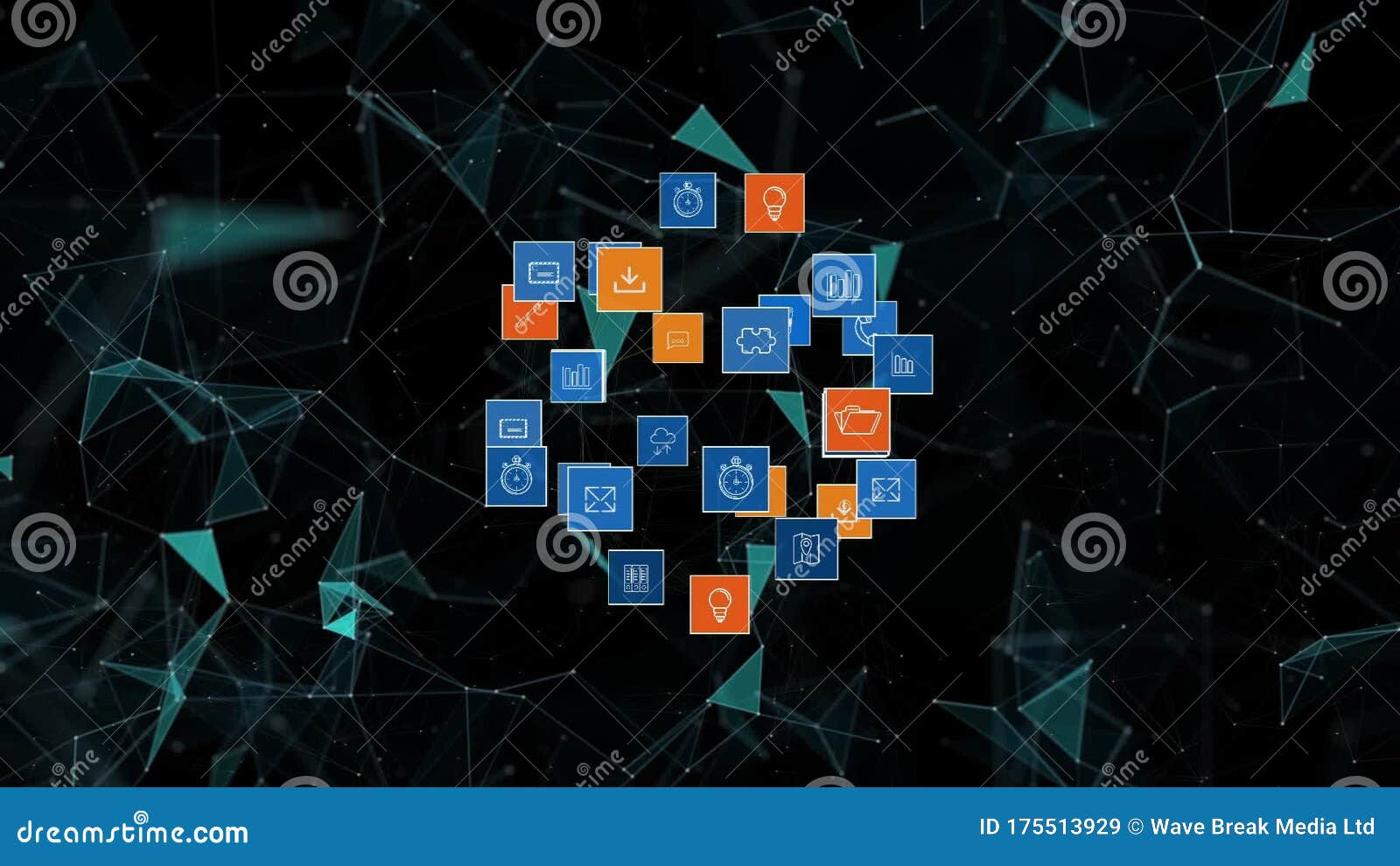Animation of Networks of Connections of Multiple Interface Icons Stock ...