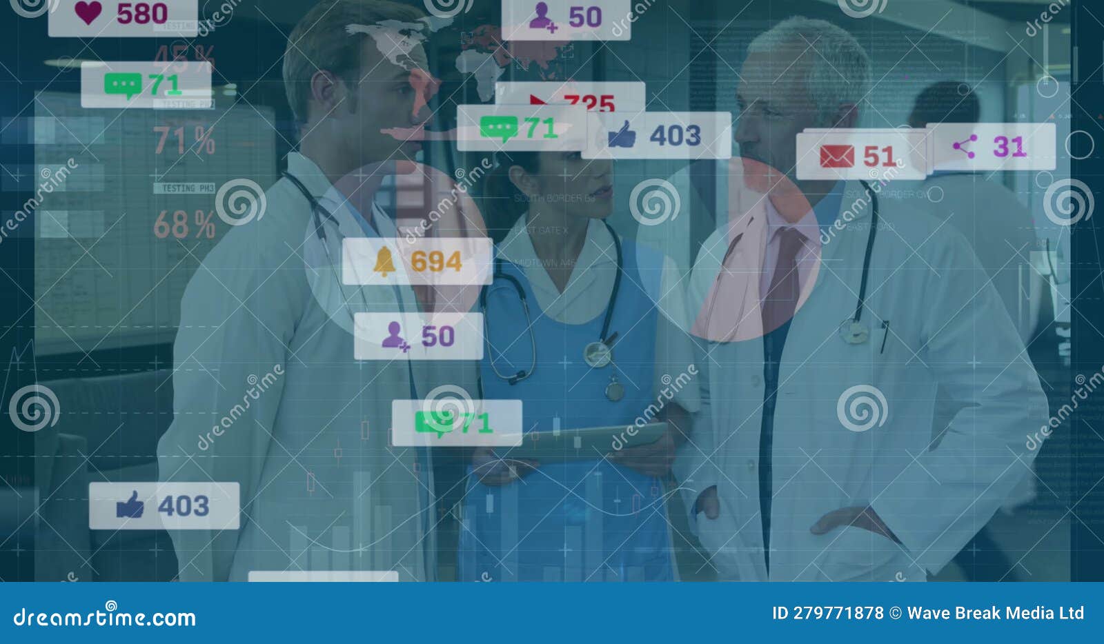 Animation of Notification Bars and Infographic Interface, Diverse ...