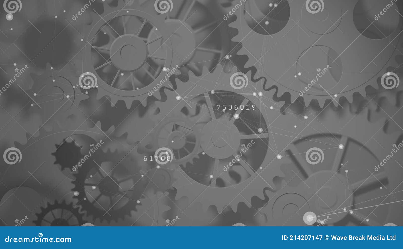 Animation of Number Changing Over Turning Cogs on Grey Background Stock ...
