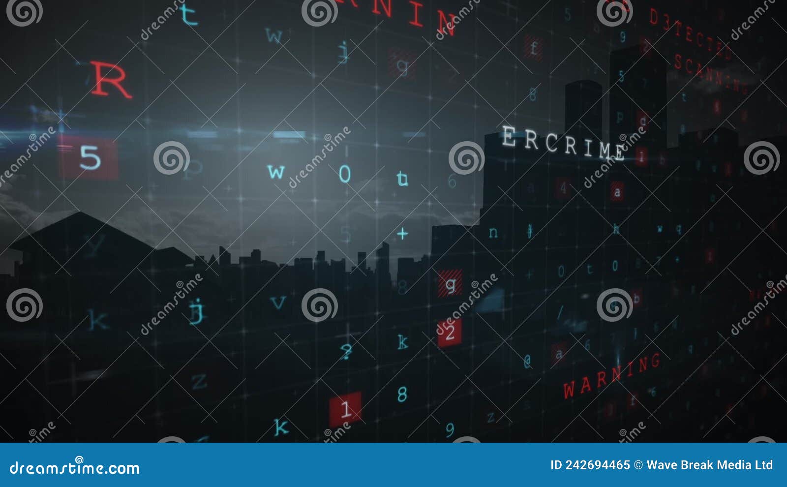 Animation of Online Cyber Crime Warning and Data Processing Stock Video ...