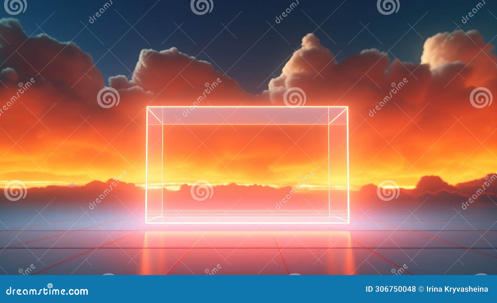 Animation of an Orange Square Frame Floating in a Cloud Stock ...