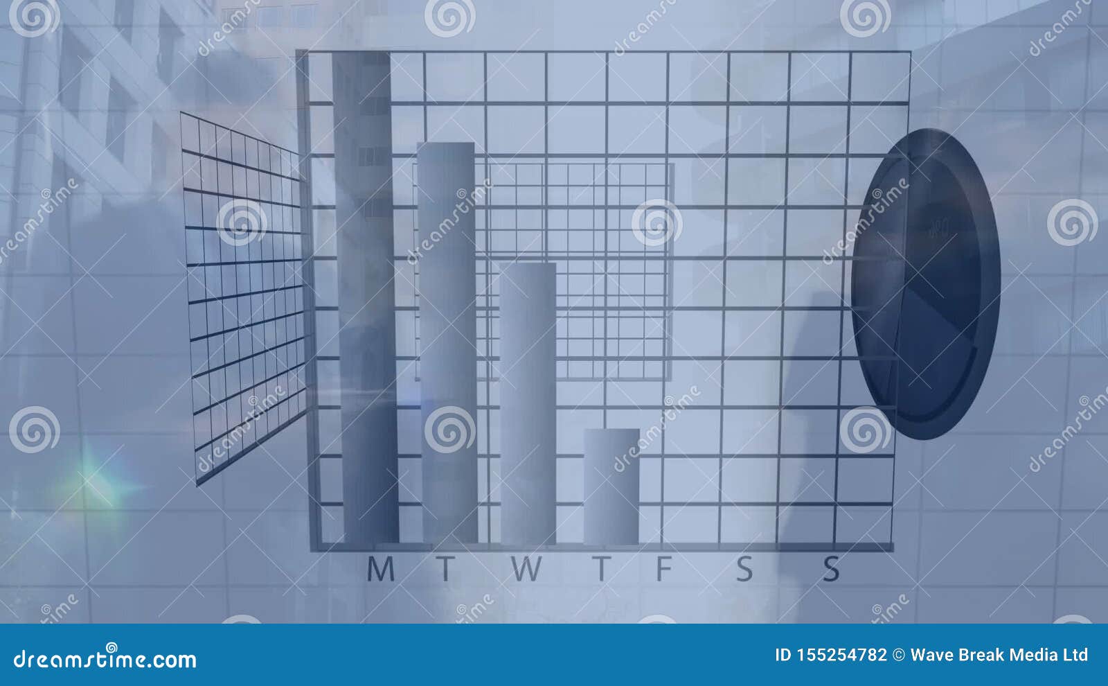 People Walking Fast with Pie Chart and Graph in the Foreground Stock ...