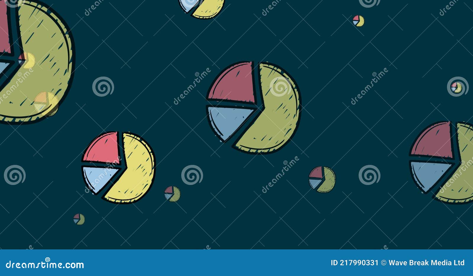 Animation of Pie Chart Statistics Moving on Dark Blue Background Stock ...