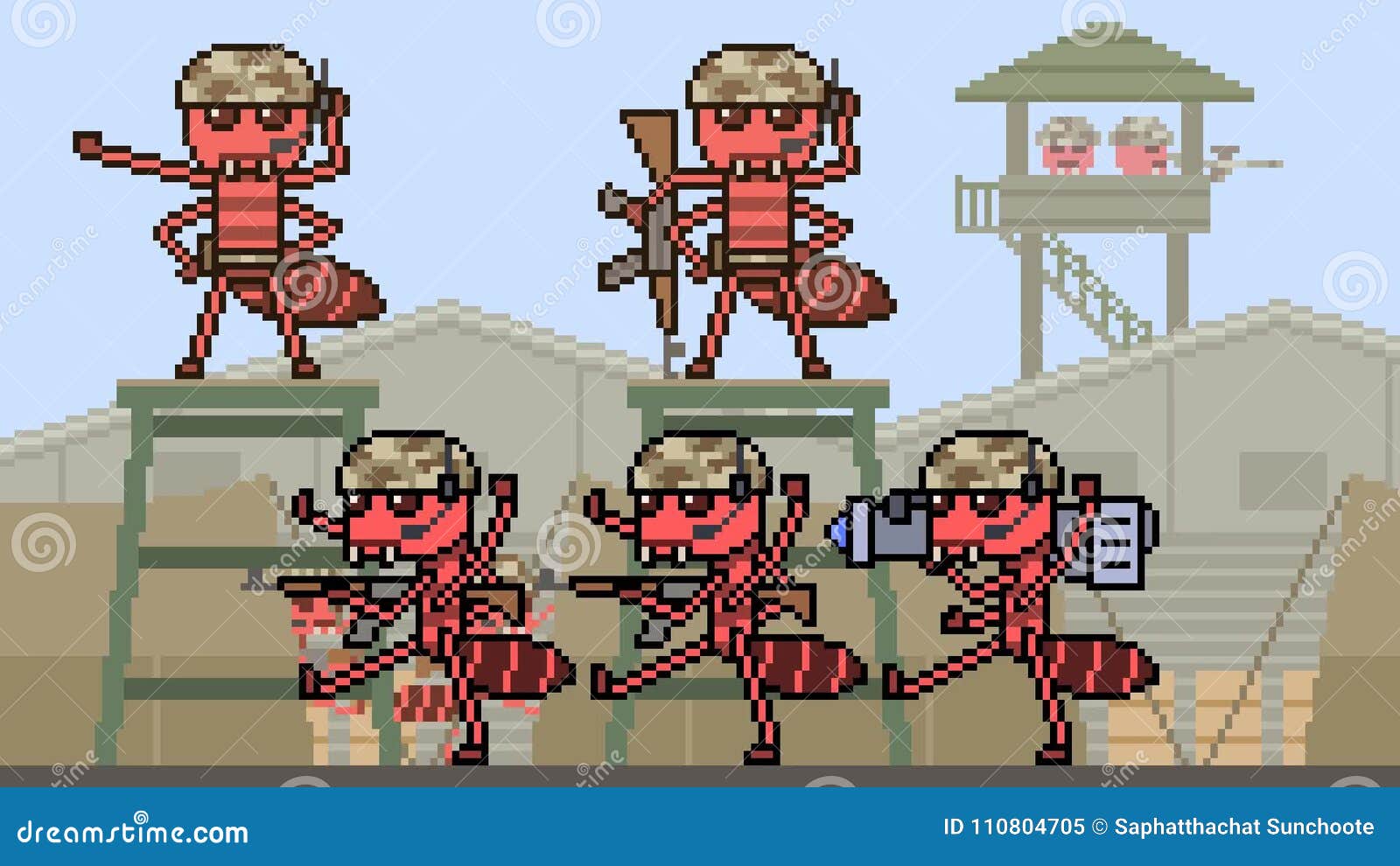 Animation Pixel Art Ant Army Stock Video - Video of rocket, rifle ...