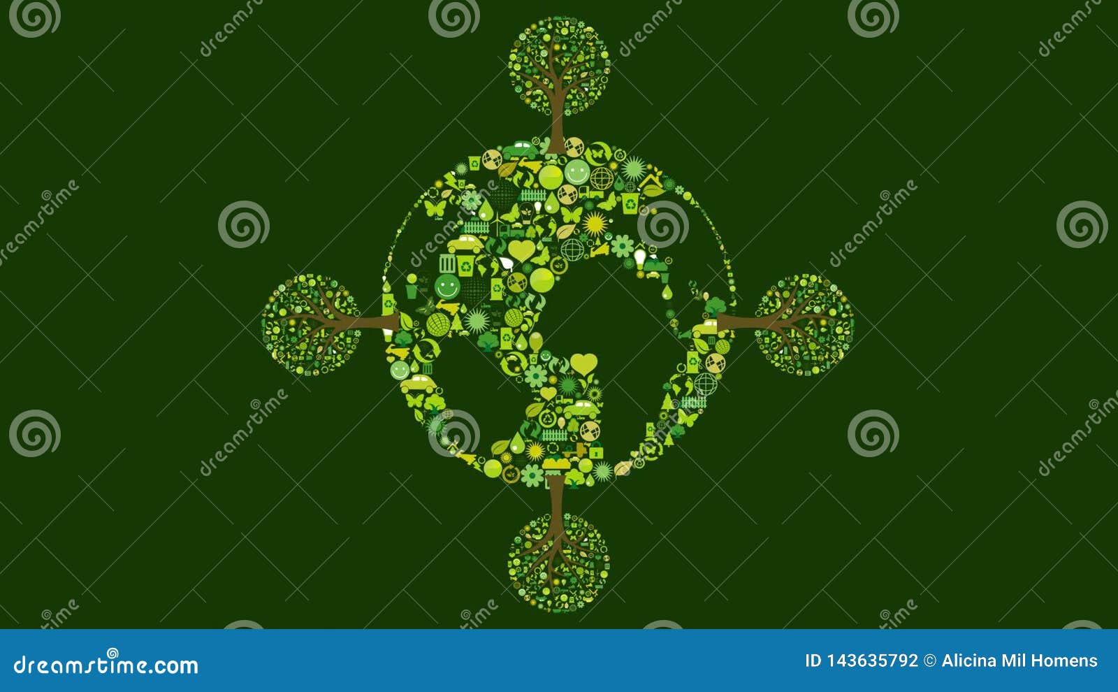 Animation of Planet Earth with Trees, Rolling Stock Footage - Video of ...