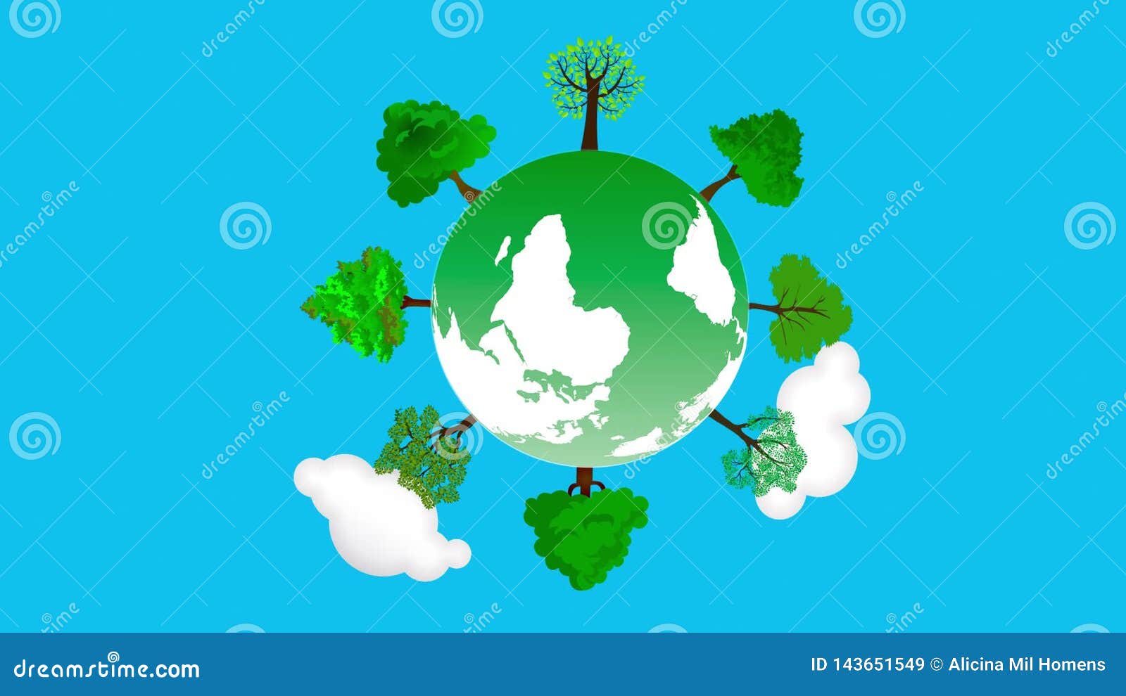 Animation of Planet Earth with Trees, Rolling Stock Video - Video of ...