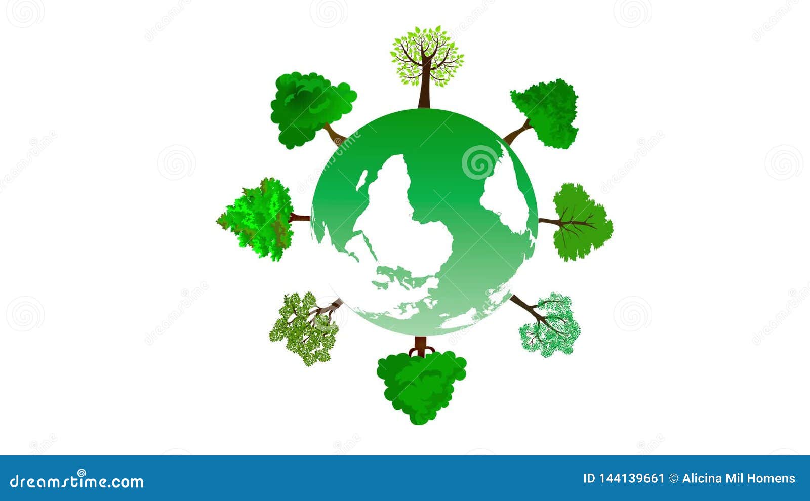 Animation of Planet Earth with Trees, Rolling Stock Video - Video of ...