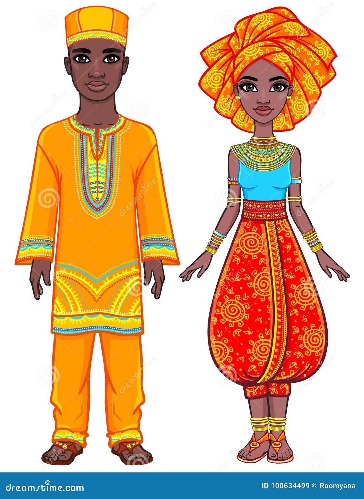 Animation Portrait of the African Family in Bright Ethnic Clothes. Full ... Animation Portrait of the African Family in Bright Ethnic Clothes. Full ...