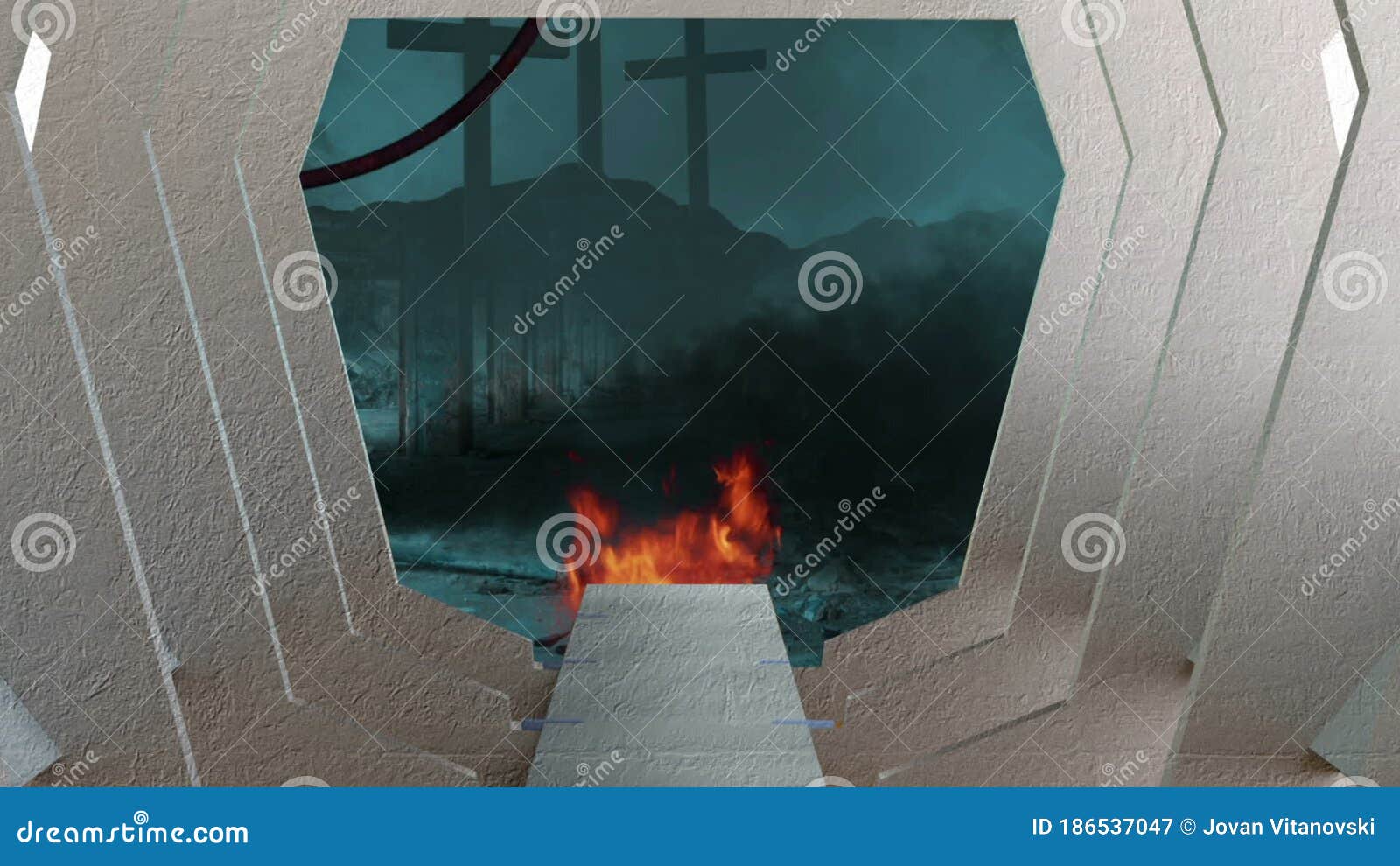 Post apocalyptic scene stock video. Video of fire, explosion - 186537047