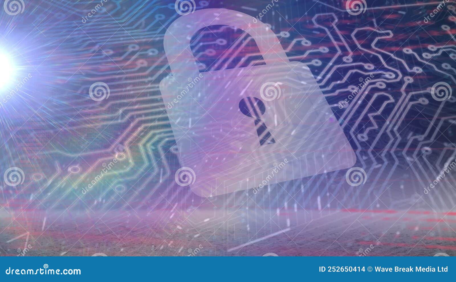 Animation of Programming Code and Light Moving Over Graphical Padlock ... Animation of Programming Code and Light Moving Over Graphical Padlock ...