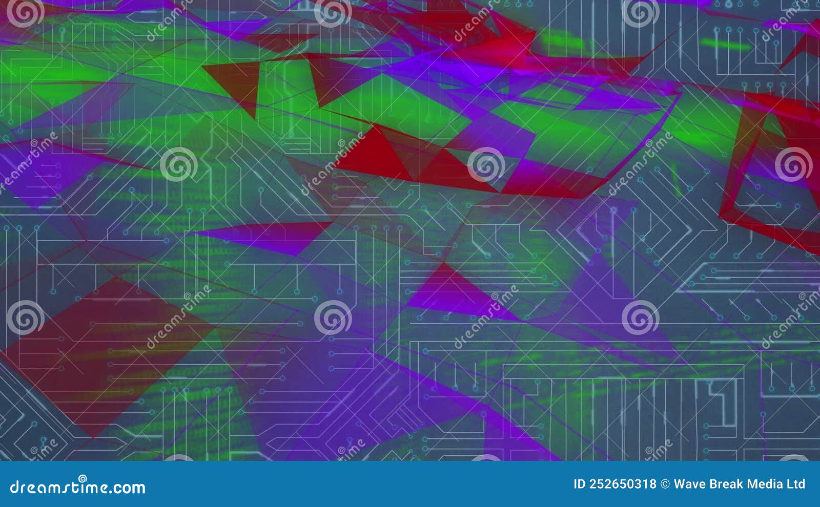 Animation Of Programming Data And Abstract Red Patterns Moving Over