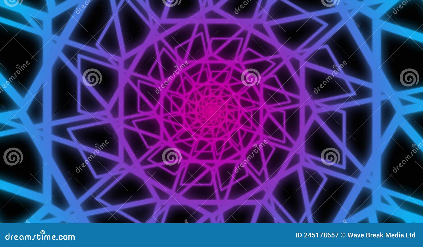 Animation of Purple and Pink Neon Pattern Moving in Hypnotic Motion on ...
