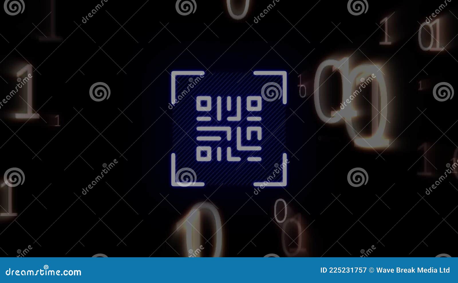 Animation of Qr Code Over Binary Code Stock Video - Video of technology ...